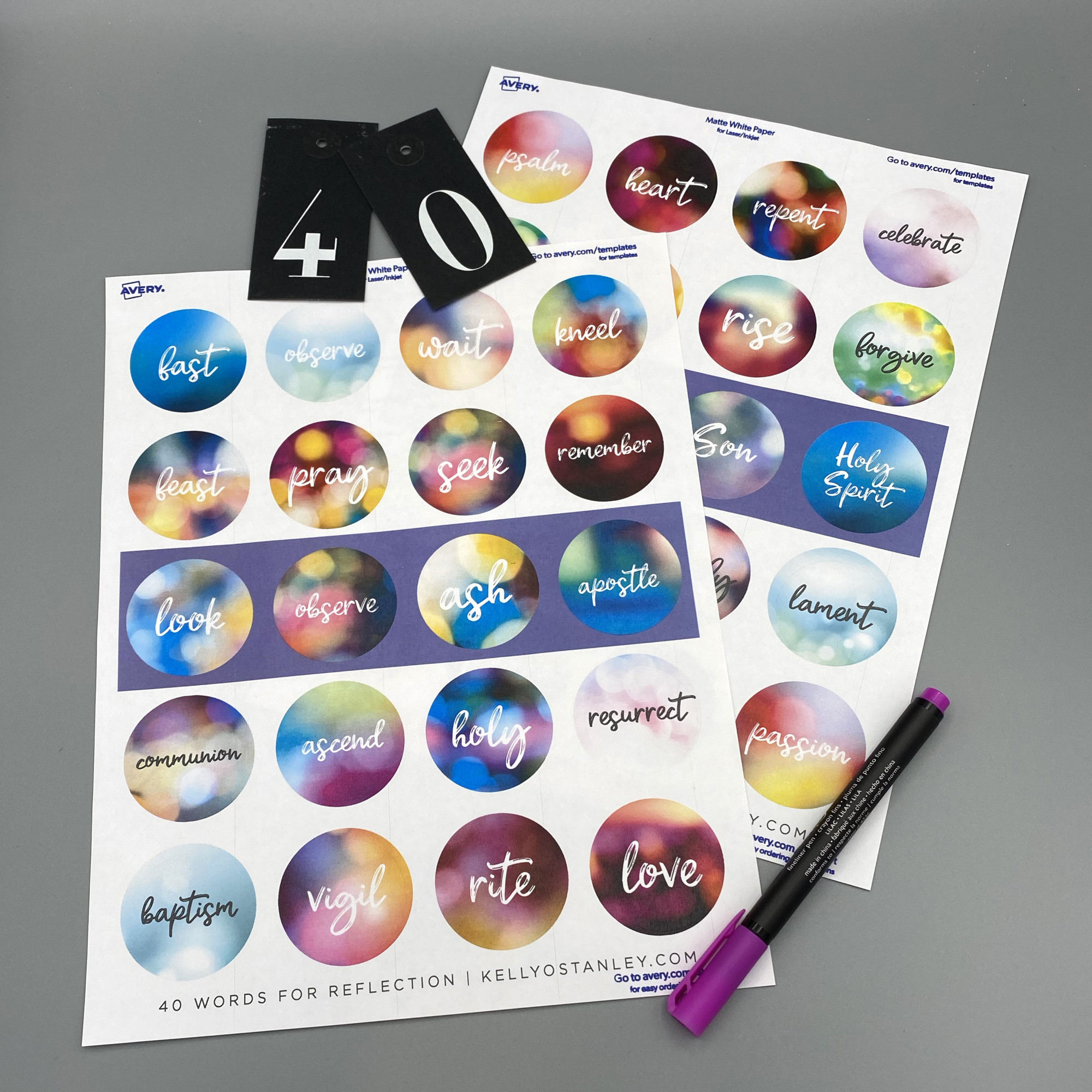 40 Words for Reflection Sticker Set - Kelly O'Dell Stanley Kelly O'Dell ...